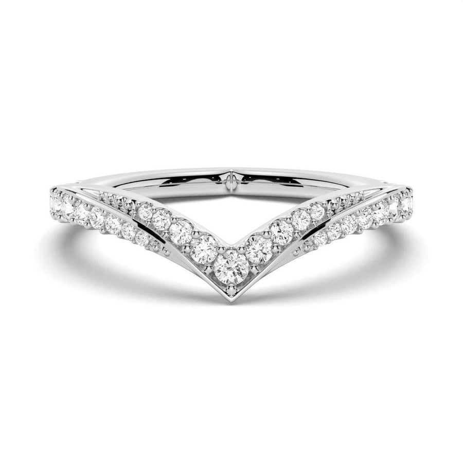 Classic Curved V Moissanite Wedding Band – MSBLUE Jewelry